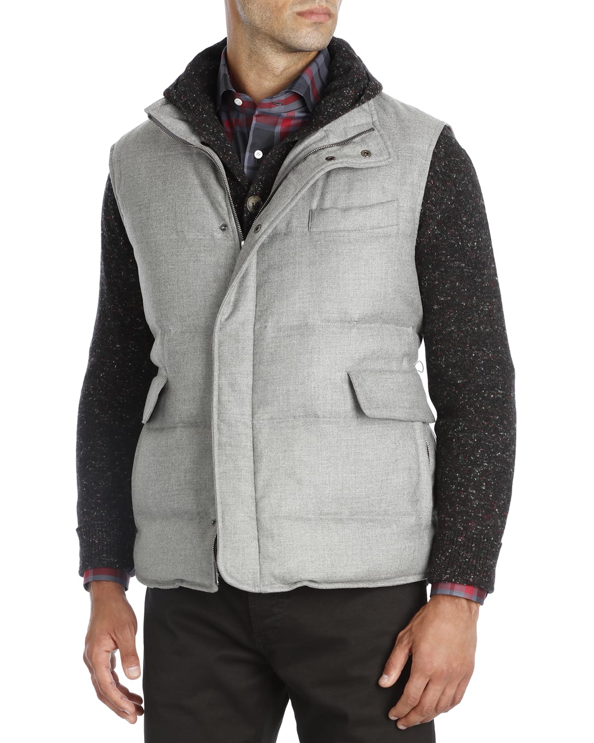 Isaia Opallone Cashmere Down Vest