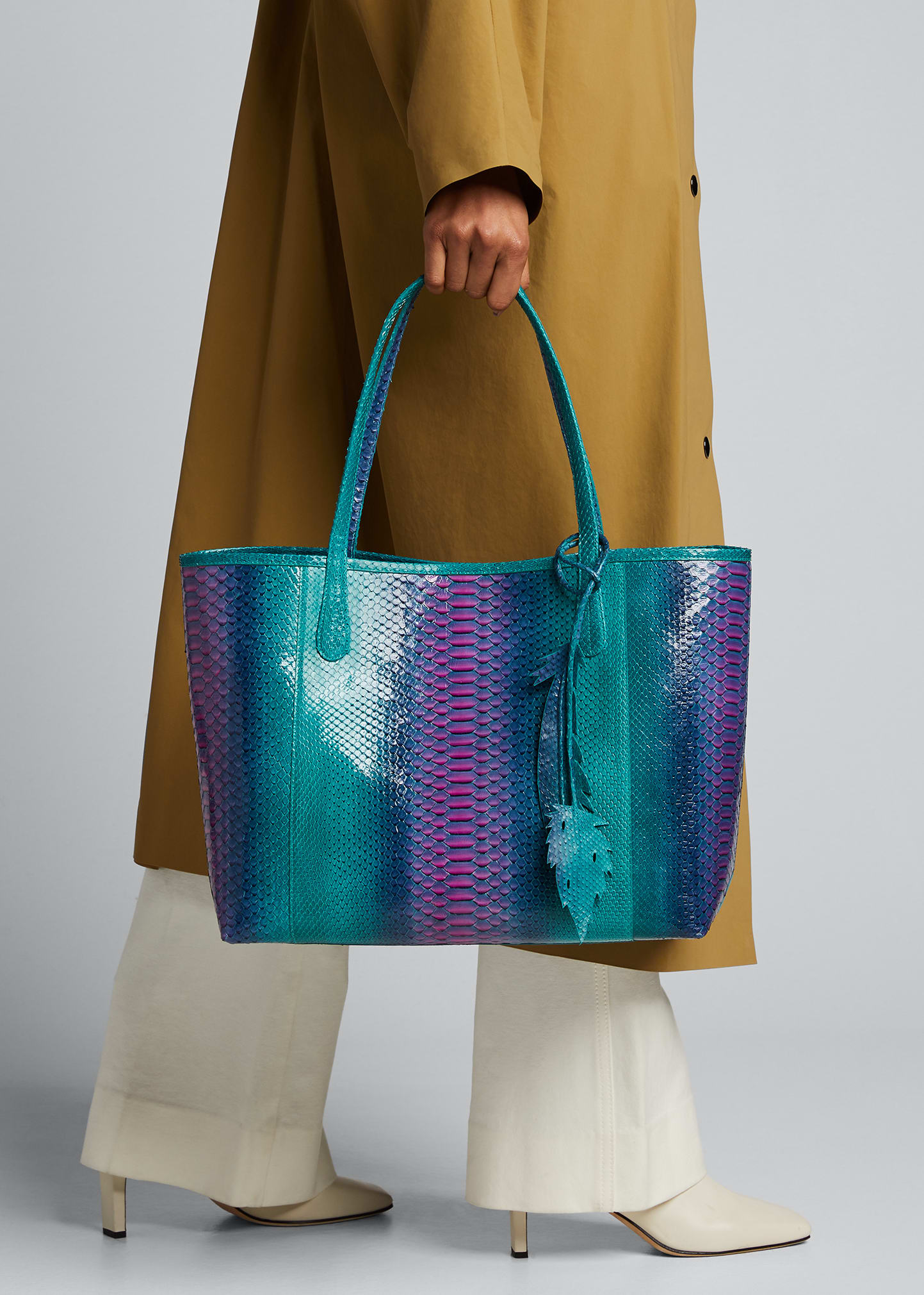 Nancy Gonzalez Erika Iridescent Python Tote Bag