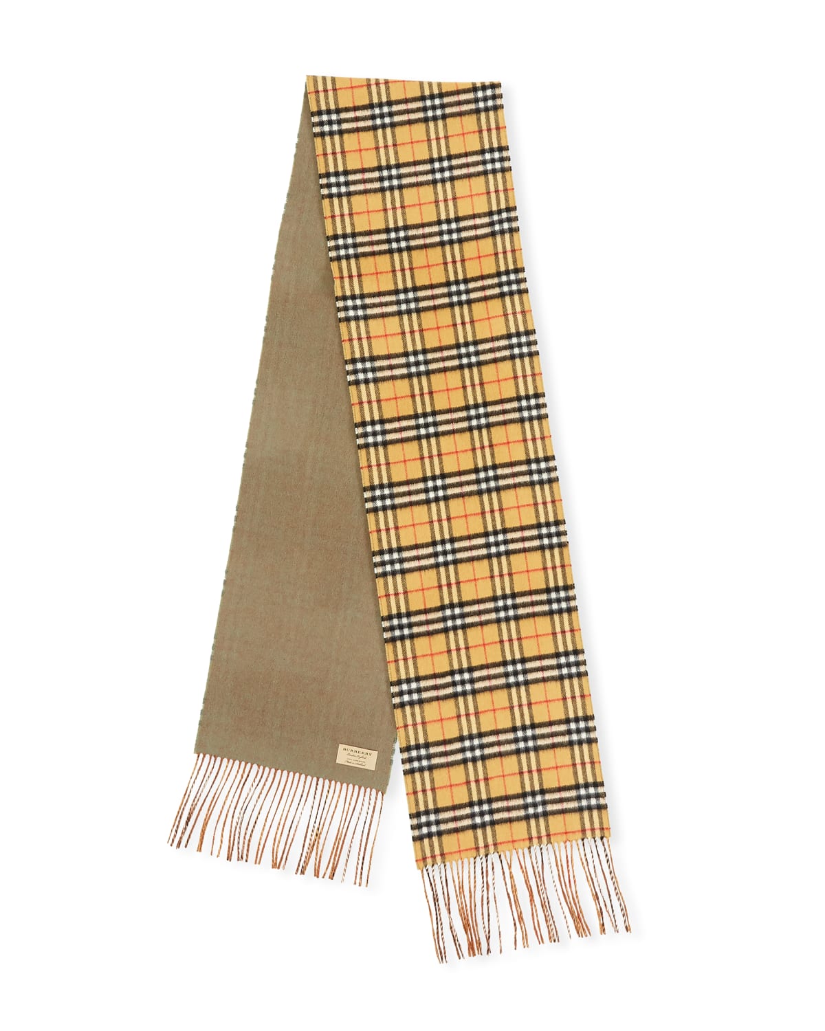 Burberry Cashmere Reversible Vintage Check Pattern Scarf
