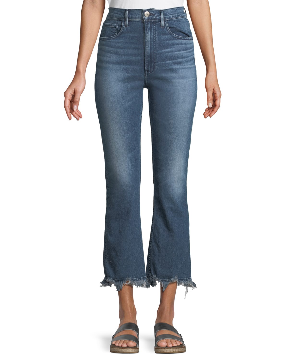3x1 W5 Empire Cropped Bell-Bottom Jeans