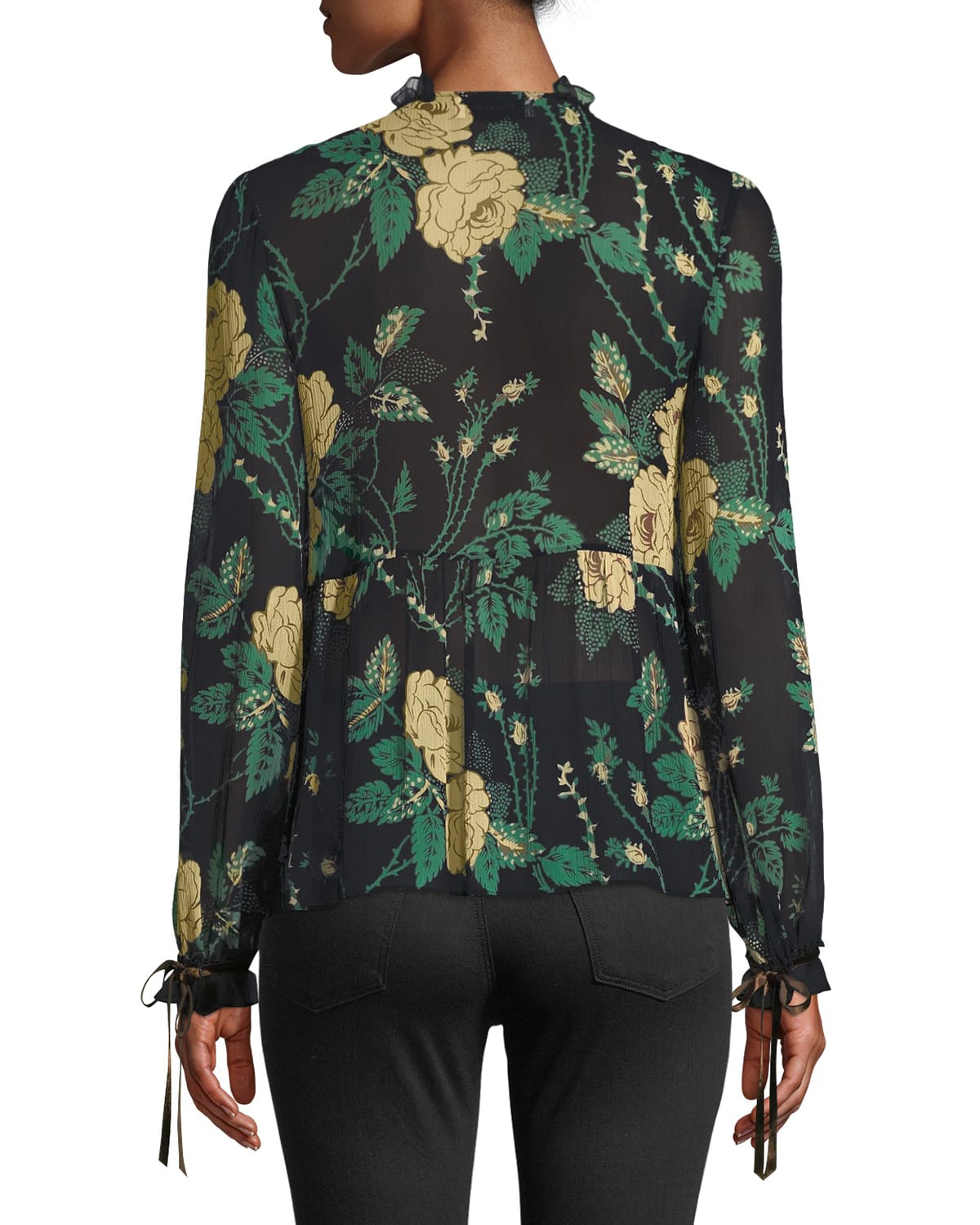 Coach Rose Print Silk Top