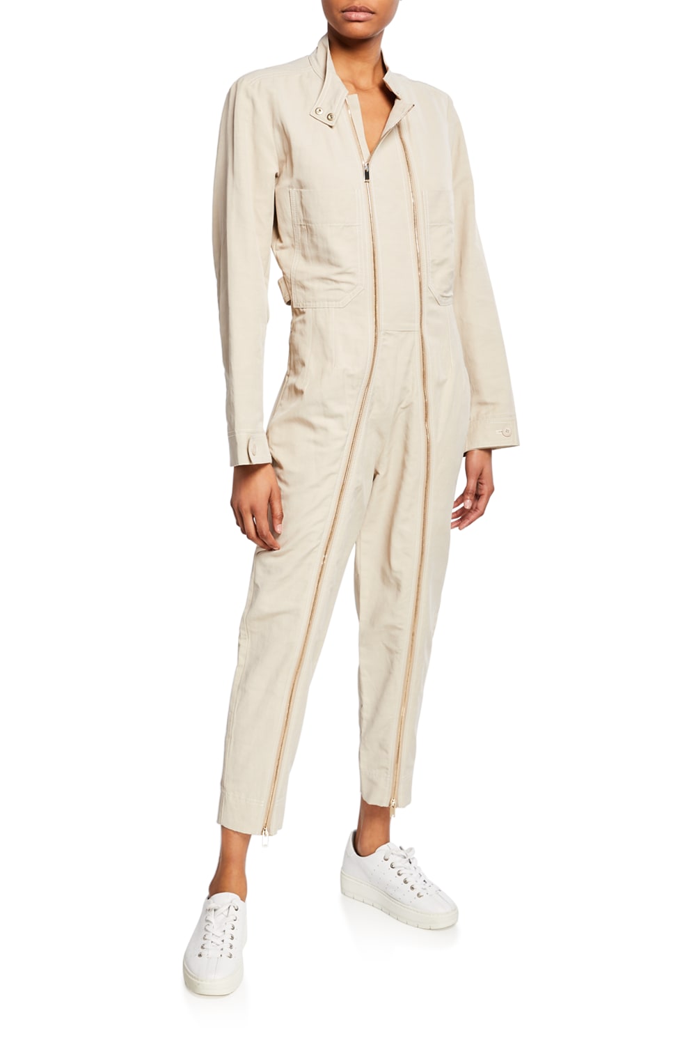 Stella McCartney Long-Sleeve Double-Zip Mechanic Jumpsuit