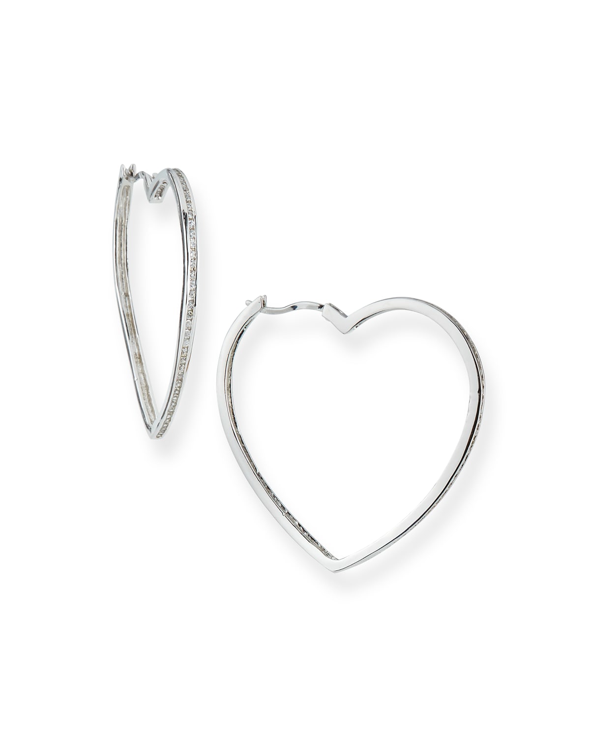 FALLON Pave Heart Hoop Earrings