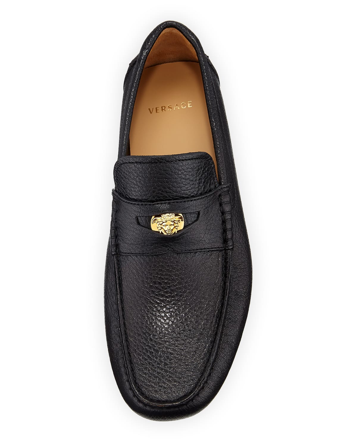 Versace Men's Signature Medusa Textured Leather Loafer