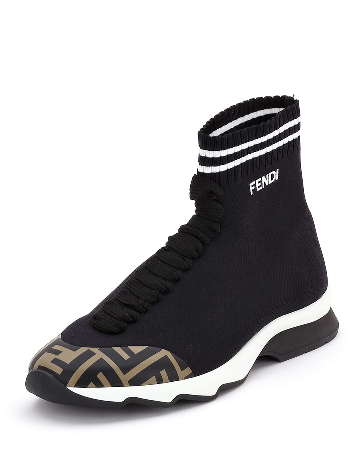 Fendi FF Mid-Top Sock Sneakers