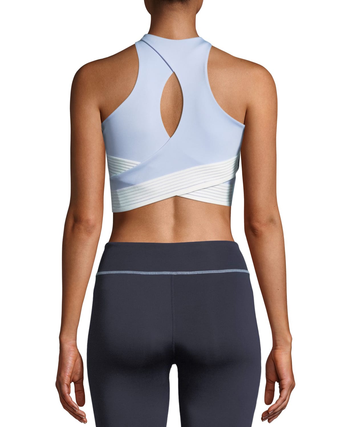 Nylora Aria Colorblock Cross-Back Performance Crop Top