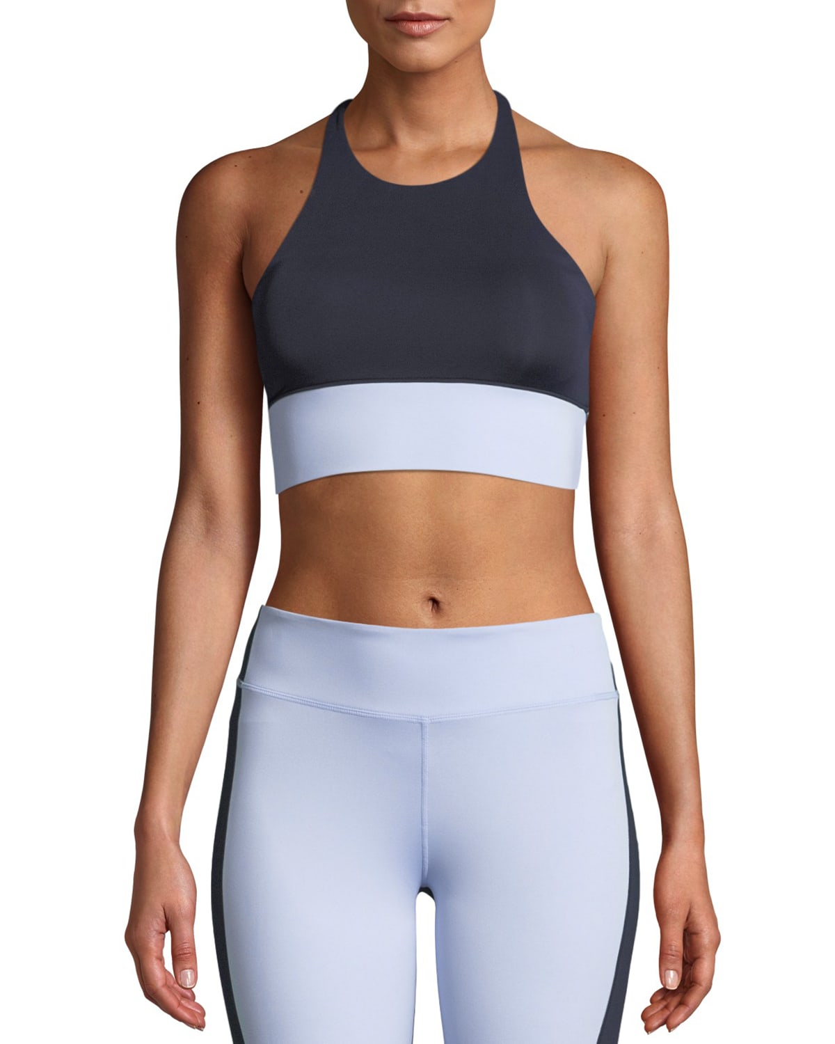 Nylora Aria Colorblock Cross-Back Performance Crop Top