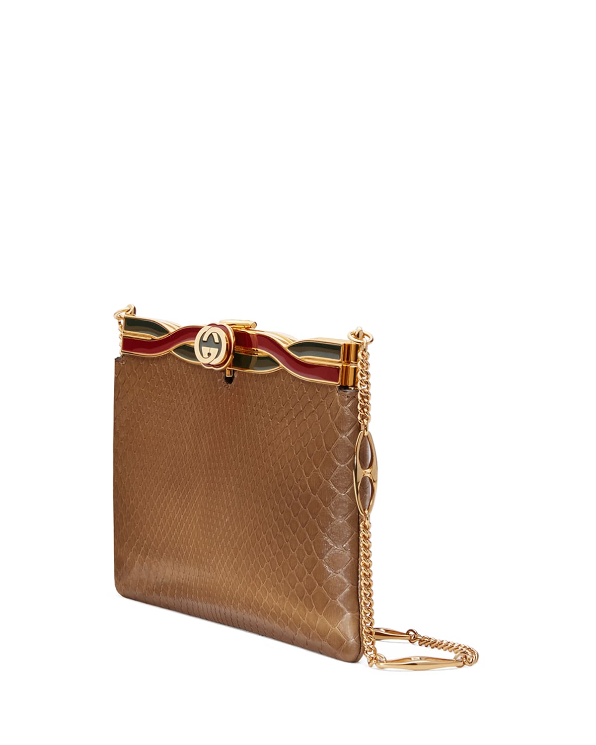 Gucci Broadway Python Evening Clutch Bag