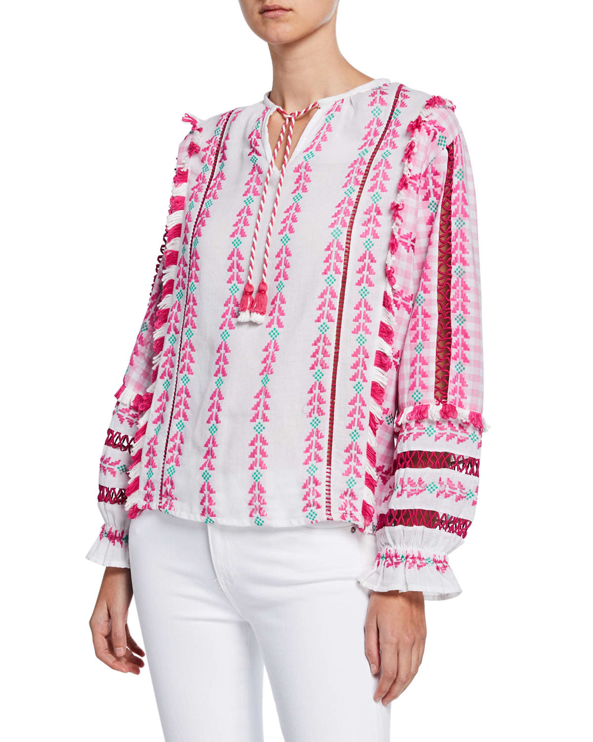 Dodo Bar Or Joelle Embroidered Long-Sleeve Top