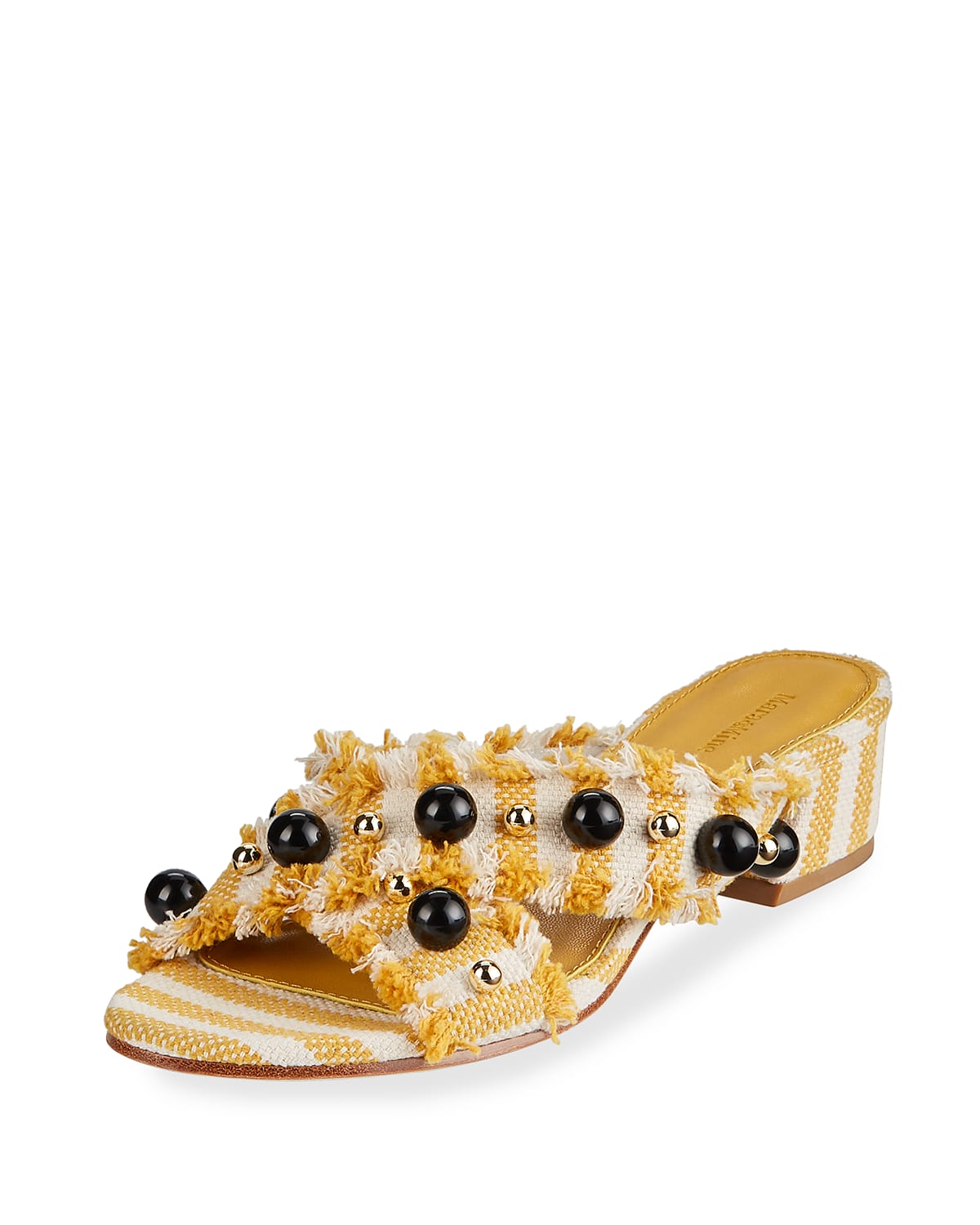 Mara & Mine Aline Fringed Crisscross Slide Sandals