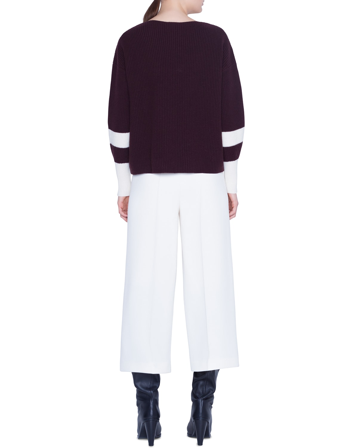 Akris punto Cashmere Varsity-Striped Sweater