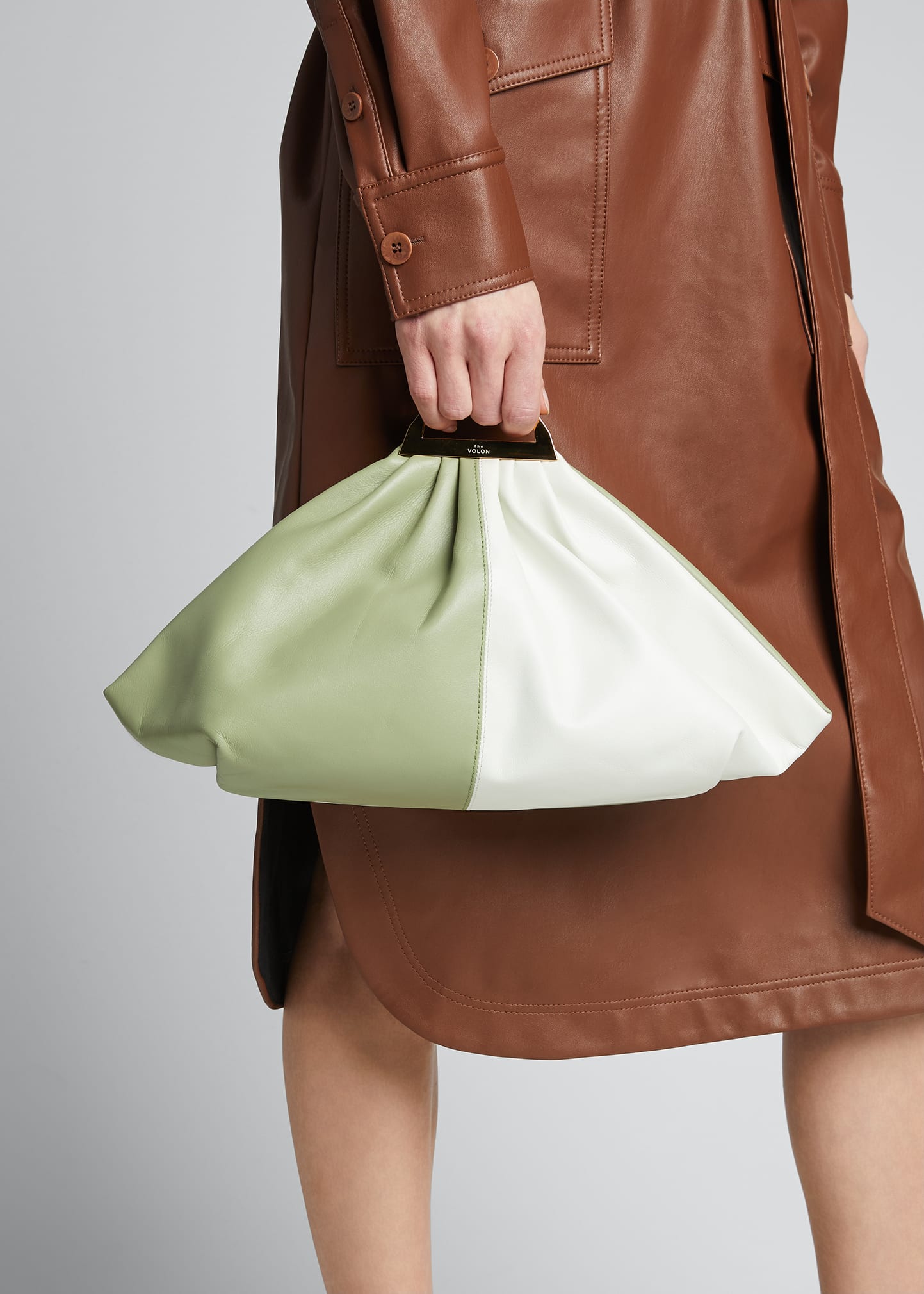 The Volon Gabi Two-Tone Leather Clutch Bag