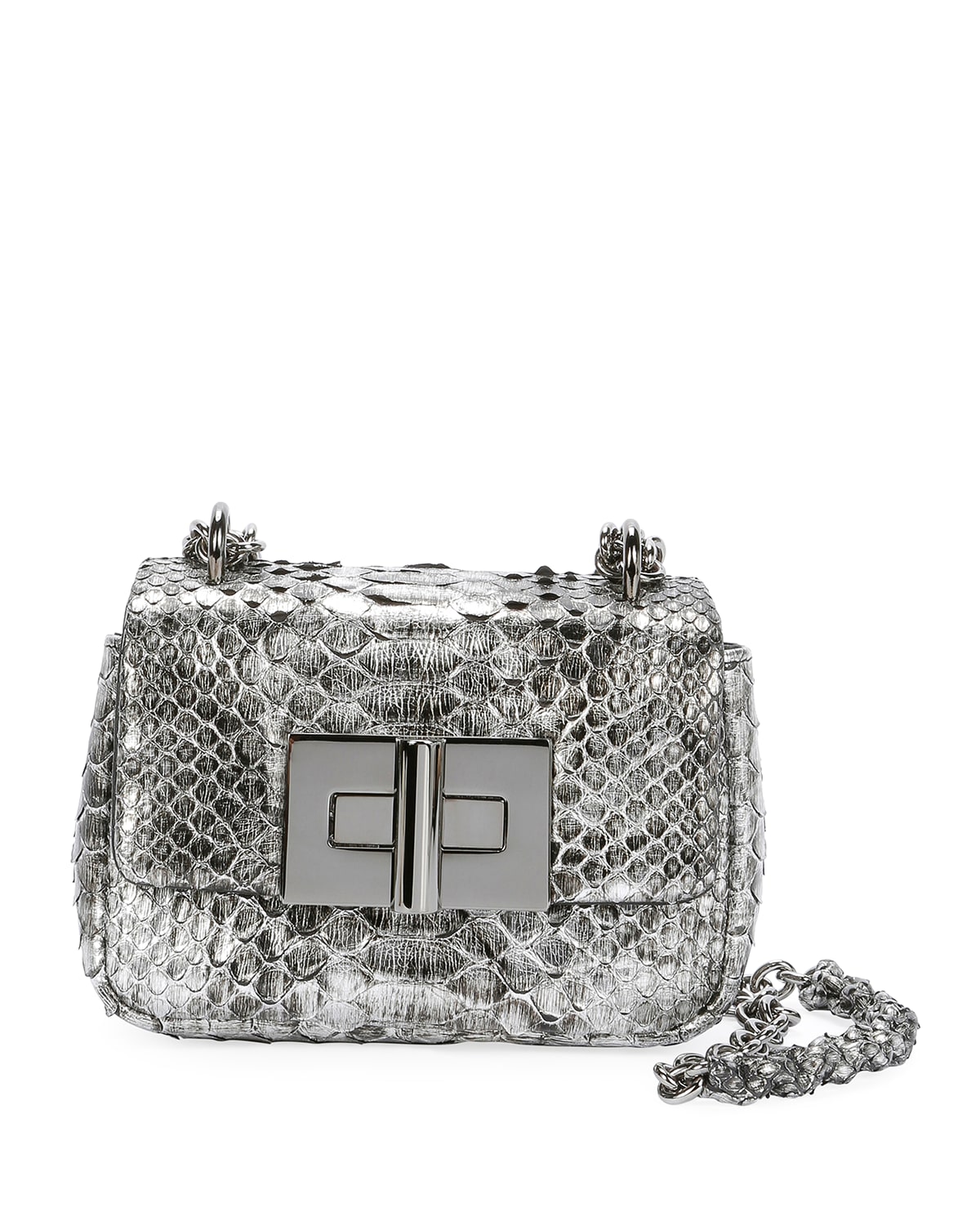 TOM FORD Natalia Laminated Python Mini Shoulder Bag