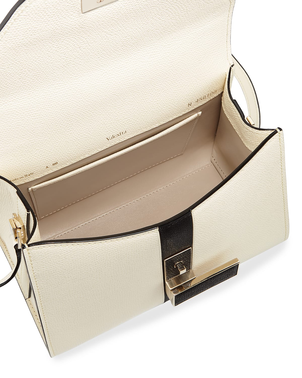 Valextra Iside Mini Saffiano Stripe Leather Satchel Bag