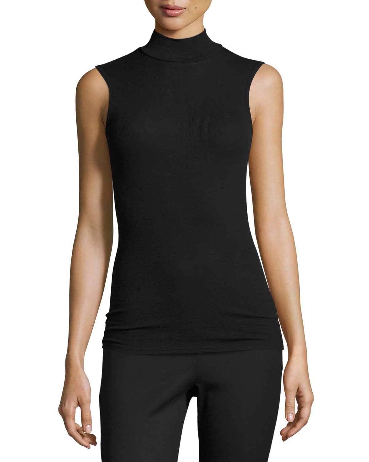 ATM Anthony Thomas Melillo Sleeveless Stretch Jersey Mock-Neck Top