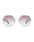 Longchamp Hexagonal Mirrored Metal Sunglasses