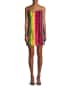 Milly Rainbow Velvet Mini Slip Dress