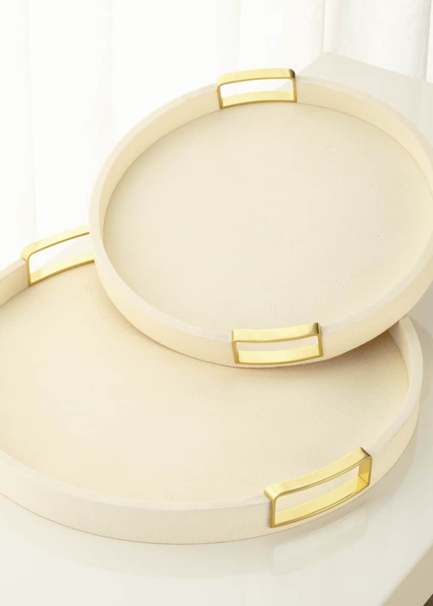 AERIN Carina Shagreen Small Round Tray and Matching Items & Matching ...