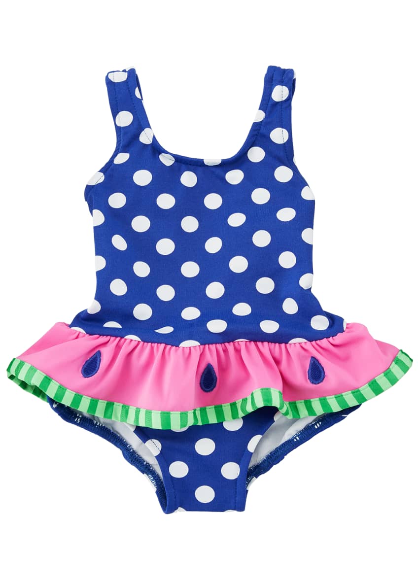 Florence Eiseman Stripe One-Piece Swimsuit w/ Watermelon Ruffle, Size 6 ...