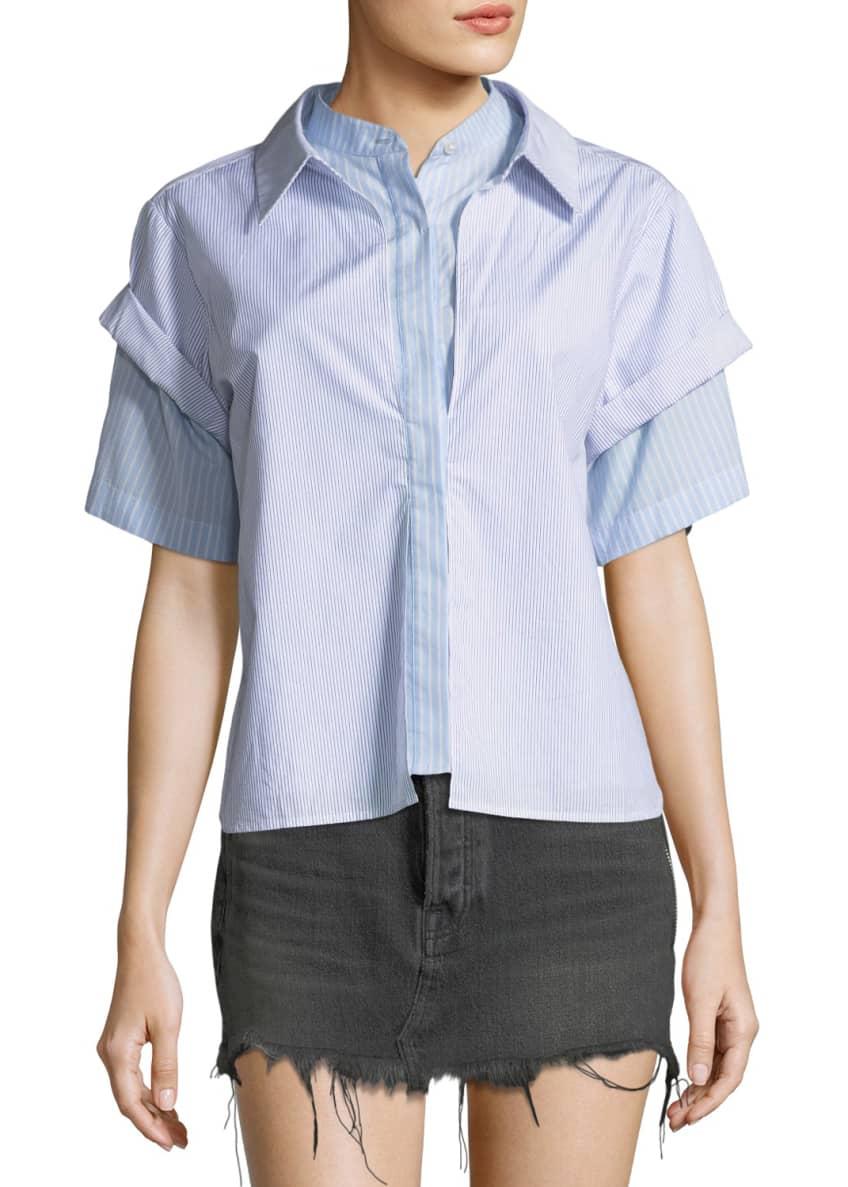 alexanderwang.t Combo Striped Short-Sleeve Layered Top and Matching ...