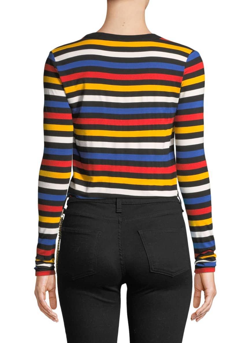 Veronica Beard Falk Striped Scoop-Neck Long-Sleeve Tee and Matching ...