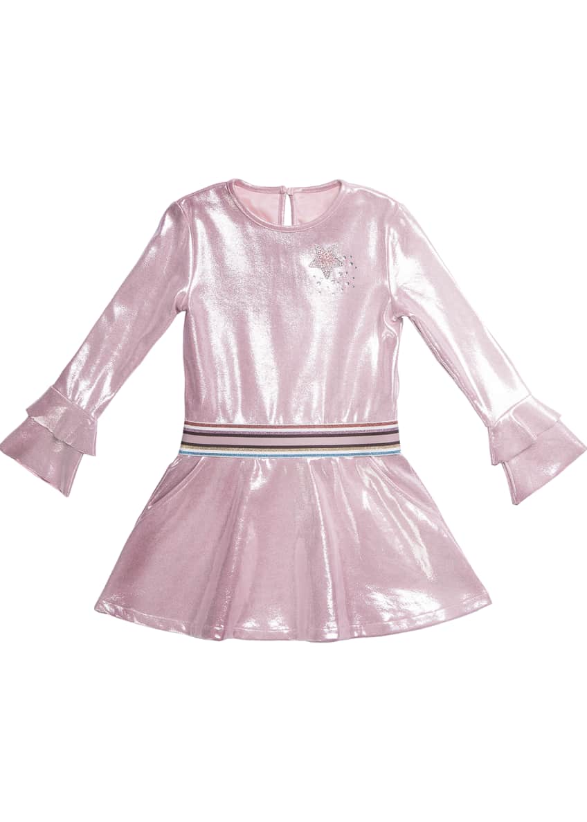 Imoga Long-Sleeve Metallic Faux Suede Dress, Size 4-6 and Matching ...