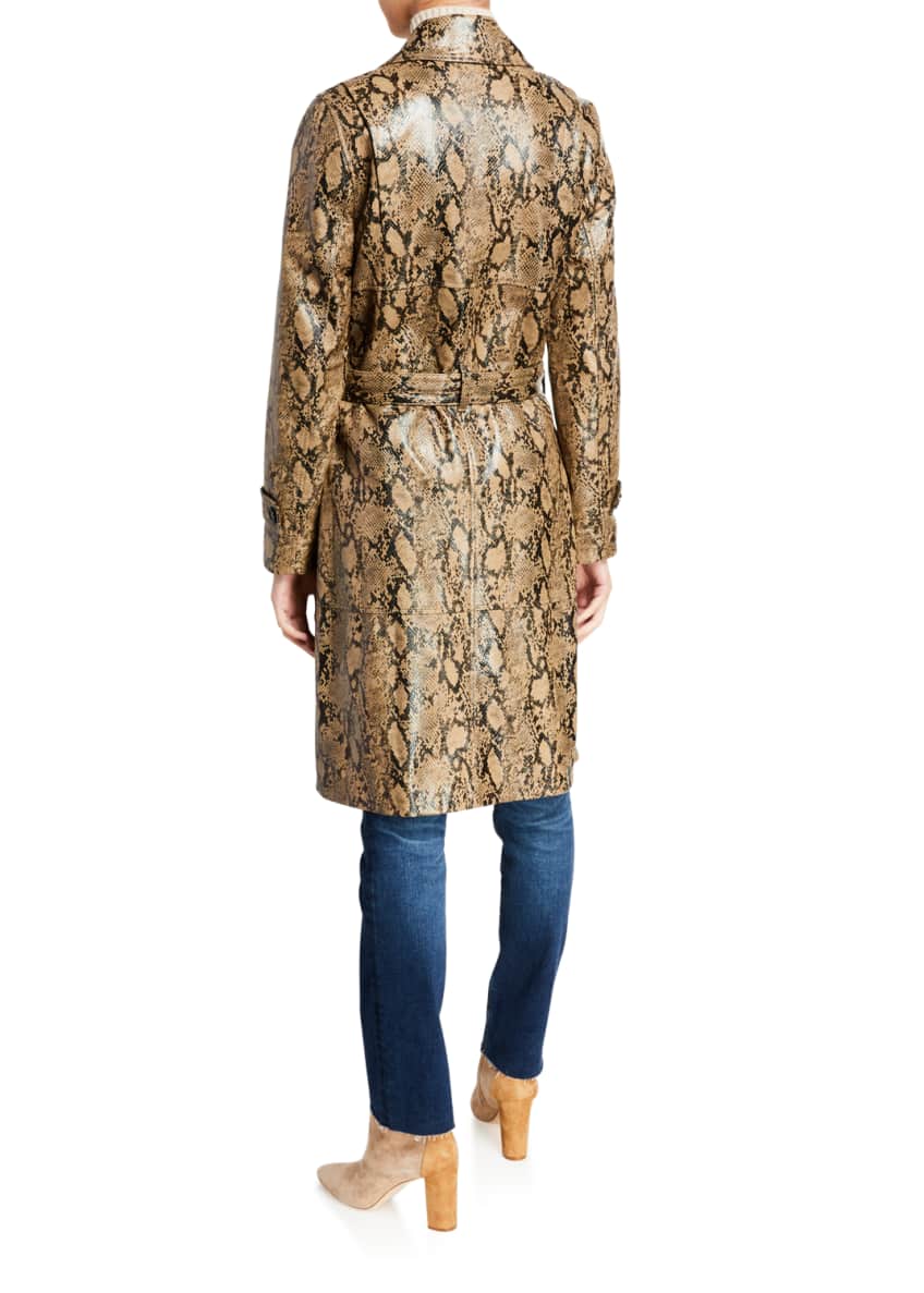 FRAME Embossed Leather Belted Python Trench Coat and Matching Items ...