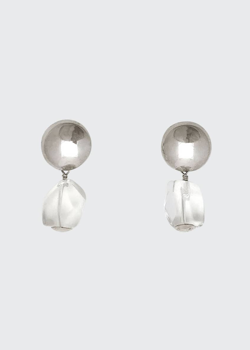 Annie Costello Brown Rock Crystal Drop Earrings, Silver - Bergdorf Goodman