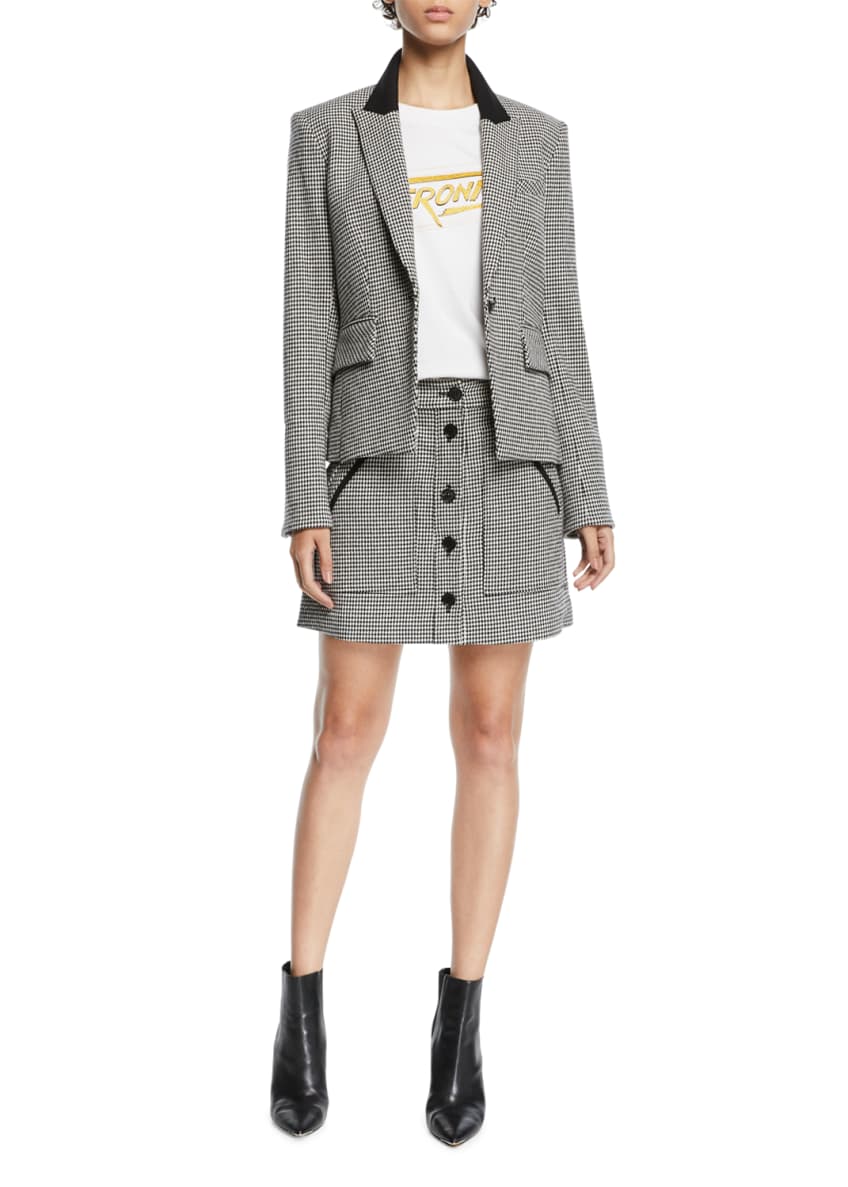 Veronica Beard Airlie Houndstooth Peplum Dickey Jacket and Matching ...