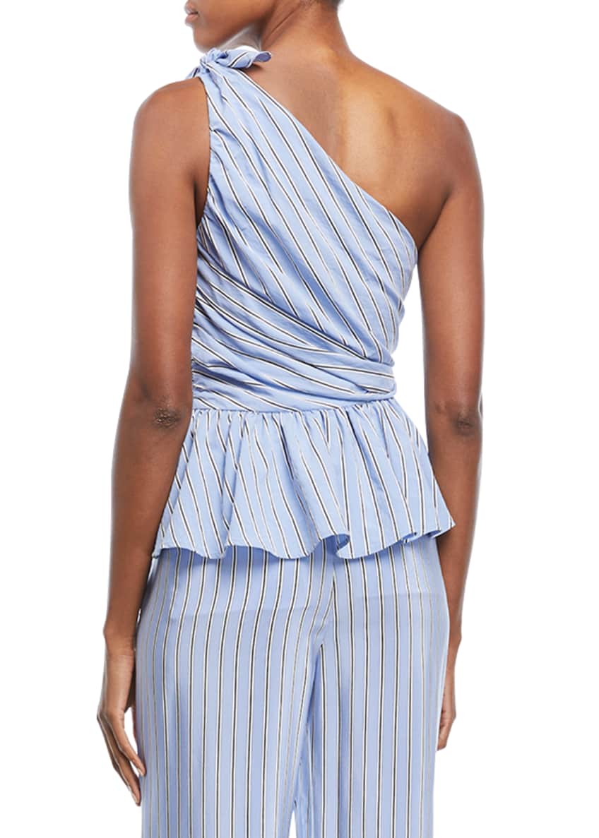 A.L.C. Soraya One-Shoulder Gathered Striped Top and Matching Items ...