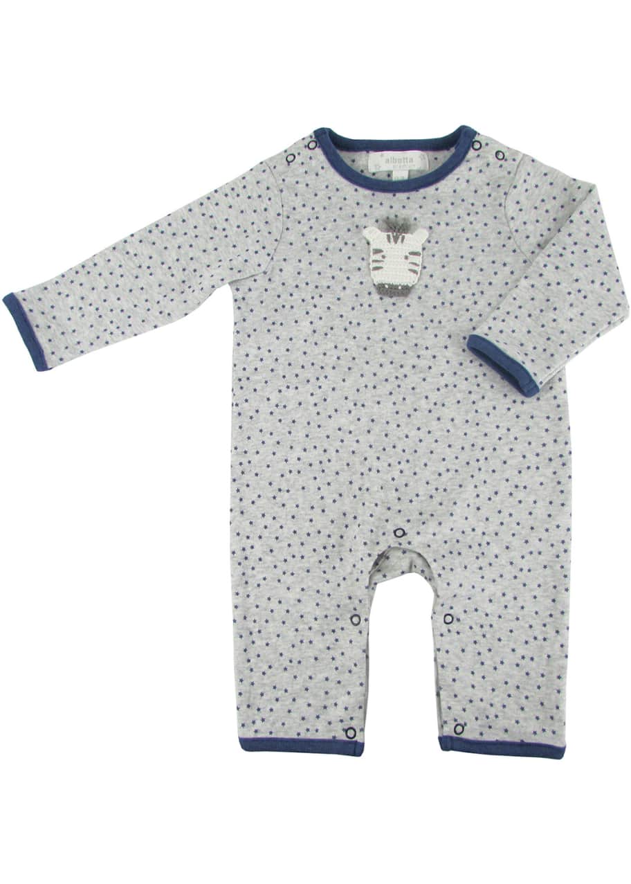 Albetta Star Print Coverall w/ Crochet Zebra, Size 0-12 Months ...