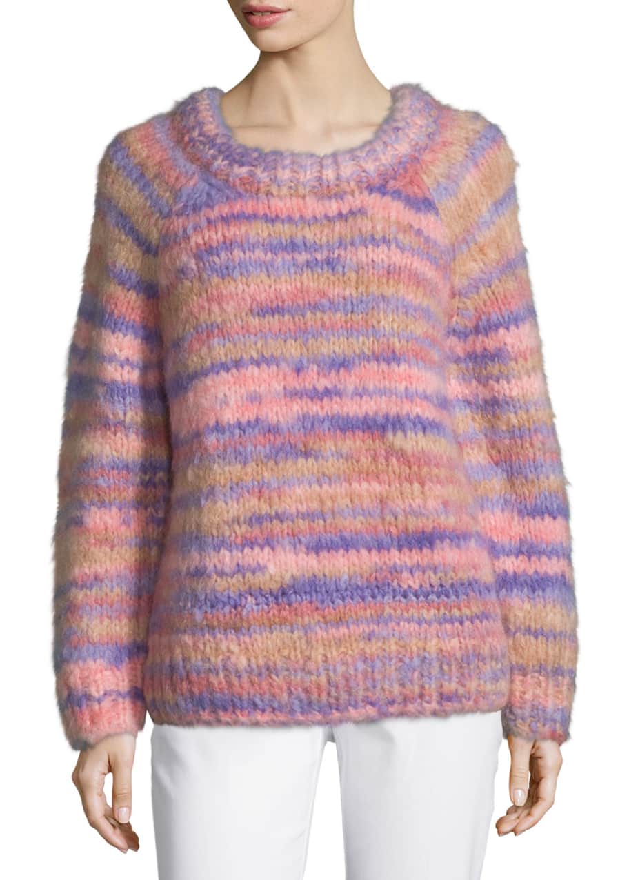 Michael Kors Raglan-Sleeve Hand-Knit Sweater, Wisteria - Bergdorf Goodman