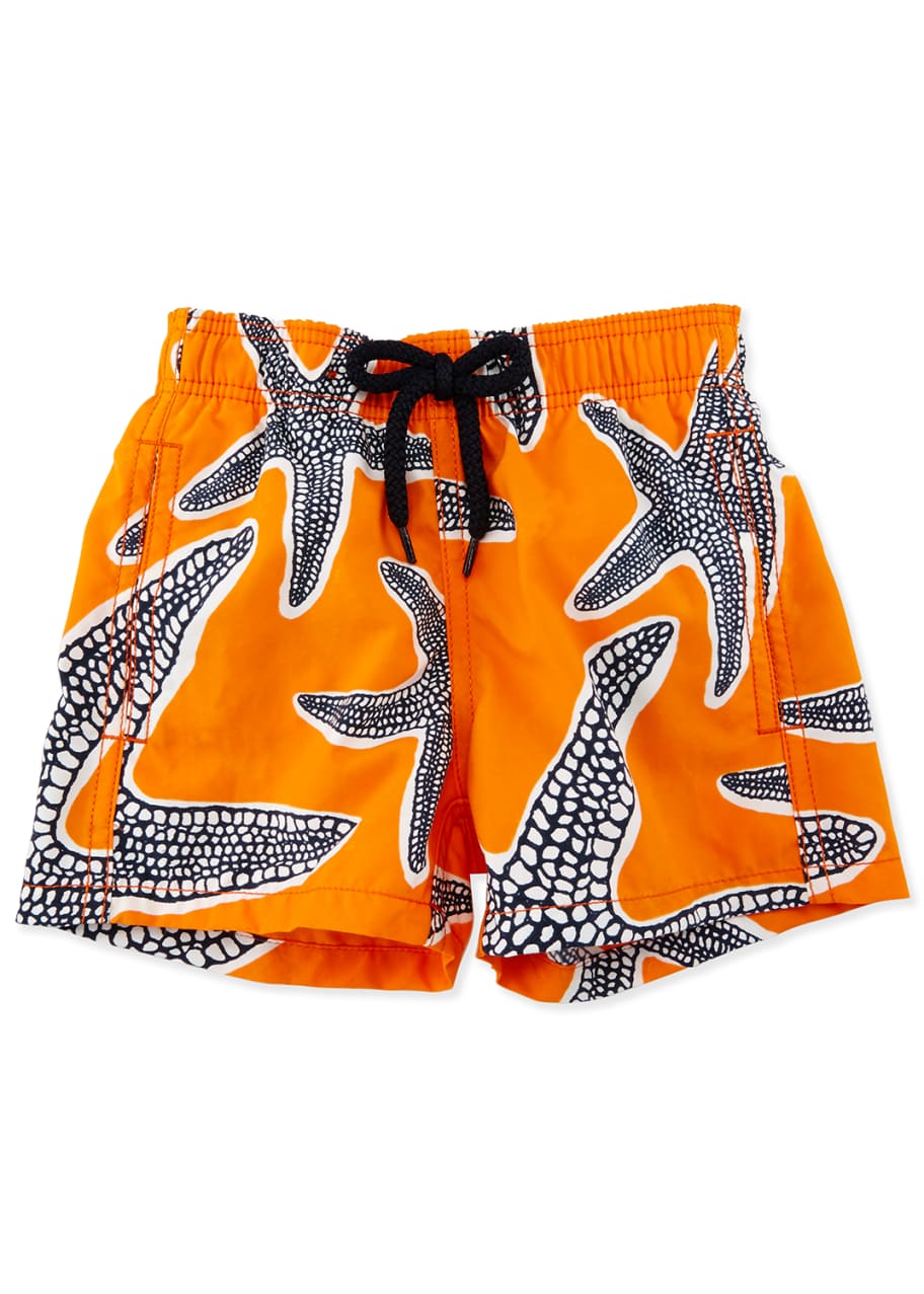 Vilebrequin Jim Starlets Printed Swim Trunks, Orange, Boys' 2-8 ...