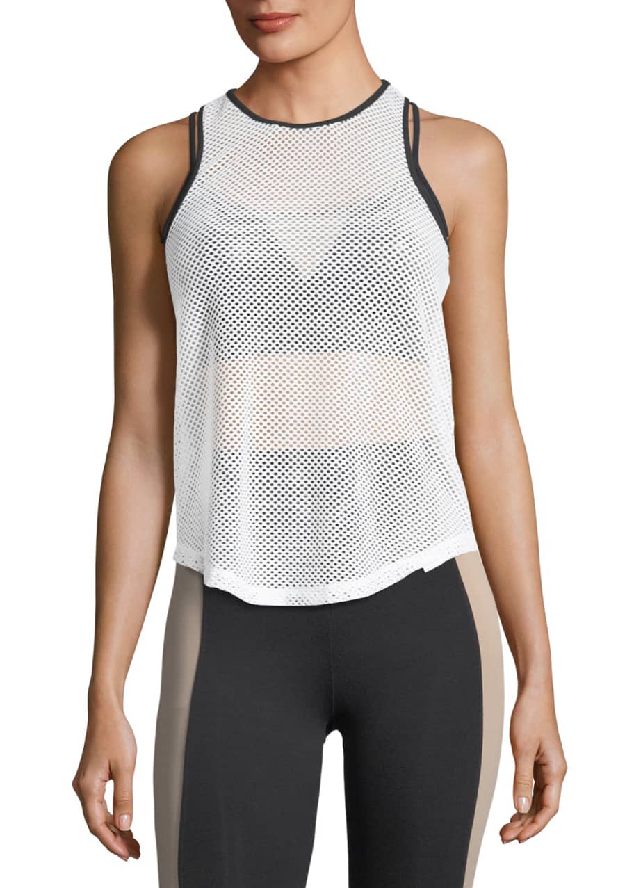 Koral Activewear Storm Open-Mesh Racerback Tank Top - Bergdorf Goodman