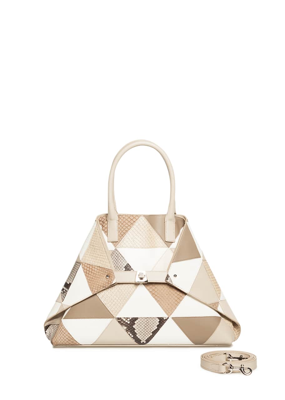 Akris Ai Small Python and Leather Shoulder Bag - Bergdorf Goodman