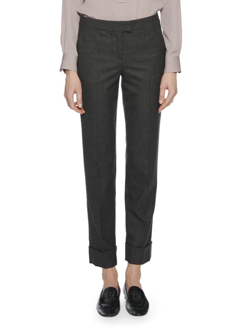 Giorgio Armani Cashmere Straight-Leg Cuffed Pants - Bergdorf Goodman