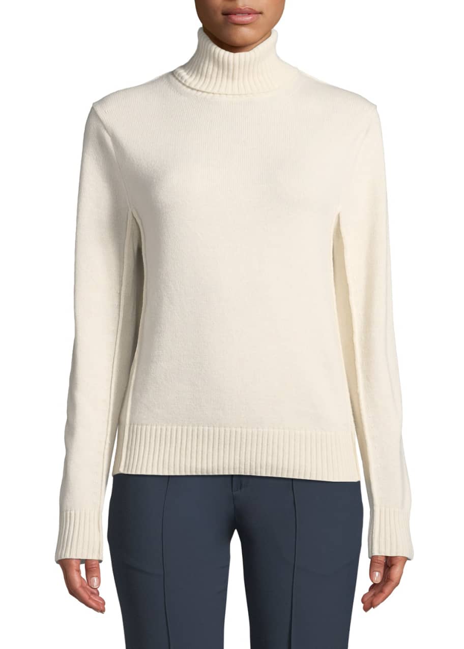 Chloe Long-sleeve Turtleneck Ribbed Cashmere Sweater - Bergdorf Goodman