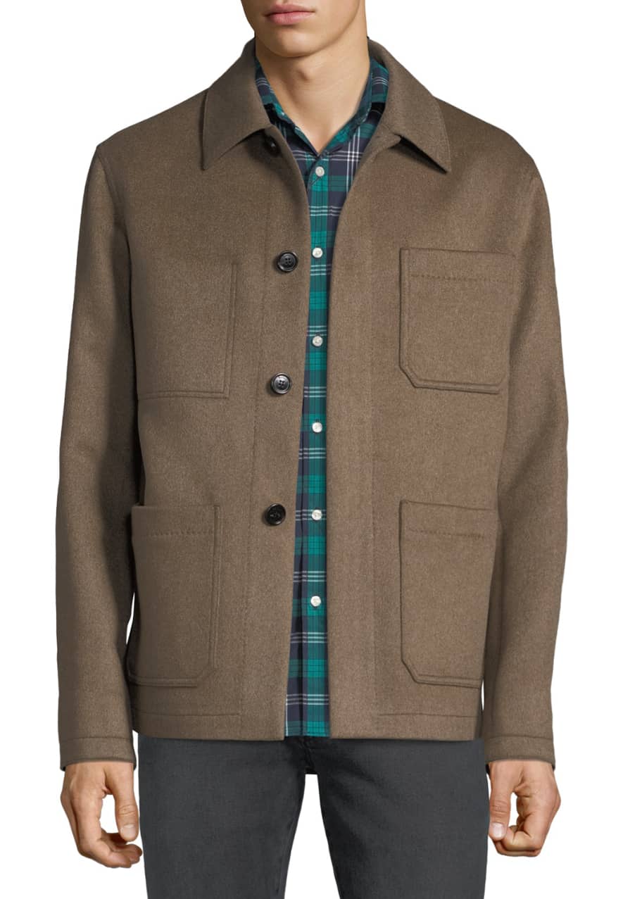 Berluti Men's Cashmere Button-Front Blouson Jacket - Bergdorf Goodman