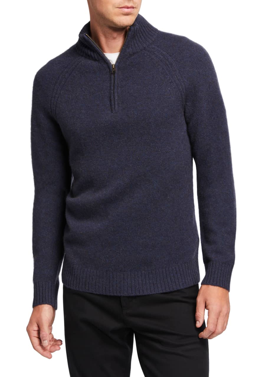 Vince Men's Quarter-Zip Yak/Merino Sweater - Bergdorf Goodman