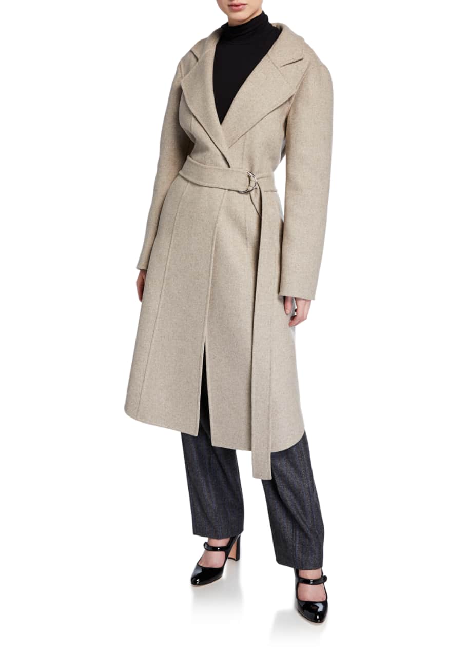 Cedric Charlier Wool-Blend Long Belted Jacket - Bergdorf Goodman