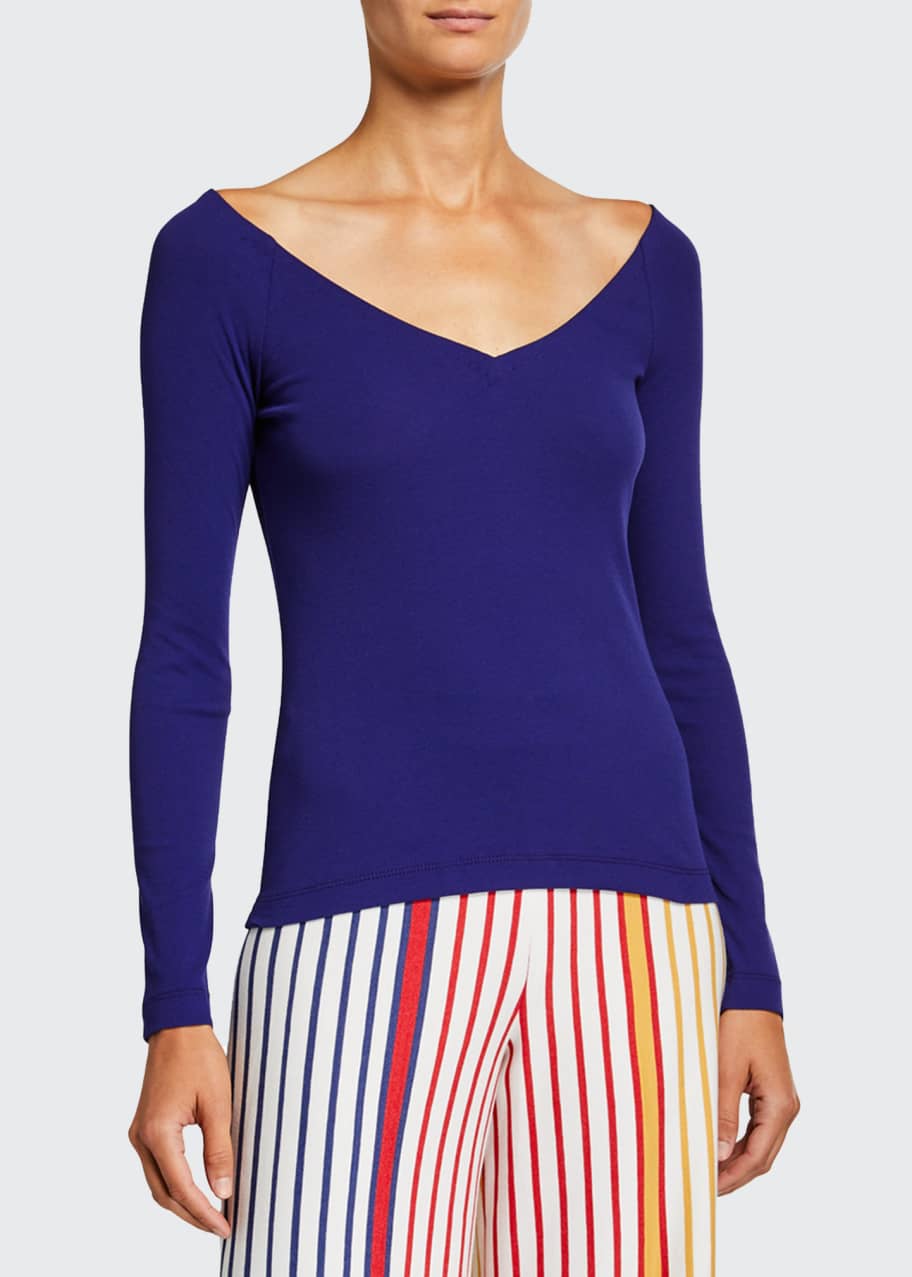 Rosetta Getty Open V-Neck T-Shirt - Bergdorf Goodman
