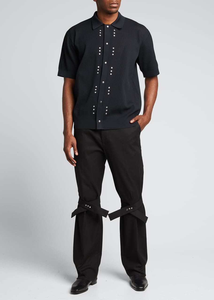 Bottega Veneta Men's Gabardine Pants w/ Studded Knee Straps - Bergdorf ...