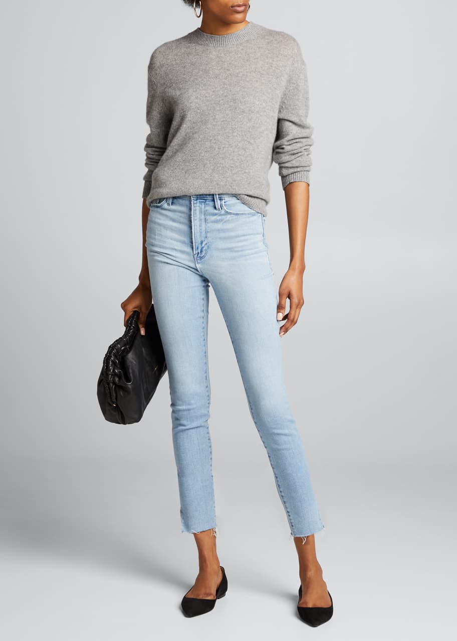 FRAME Ali High-Rise Ankle Slit Cigarette Jeans - Bergdorf Goodman