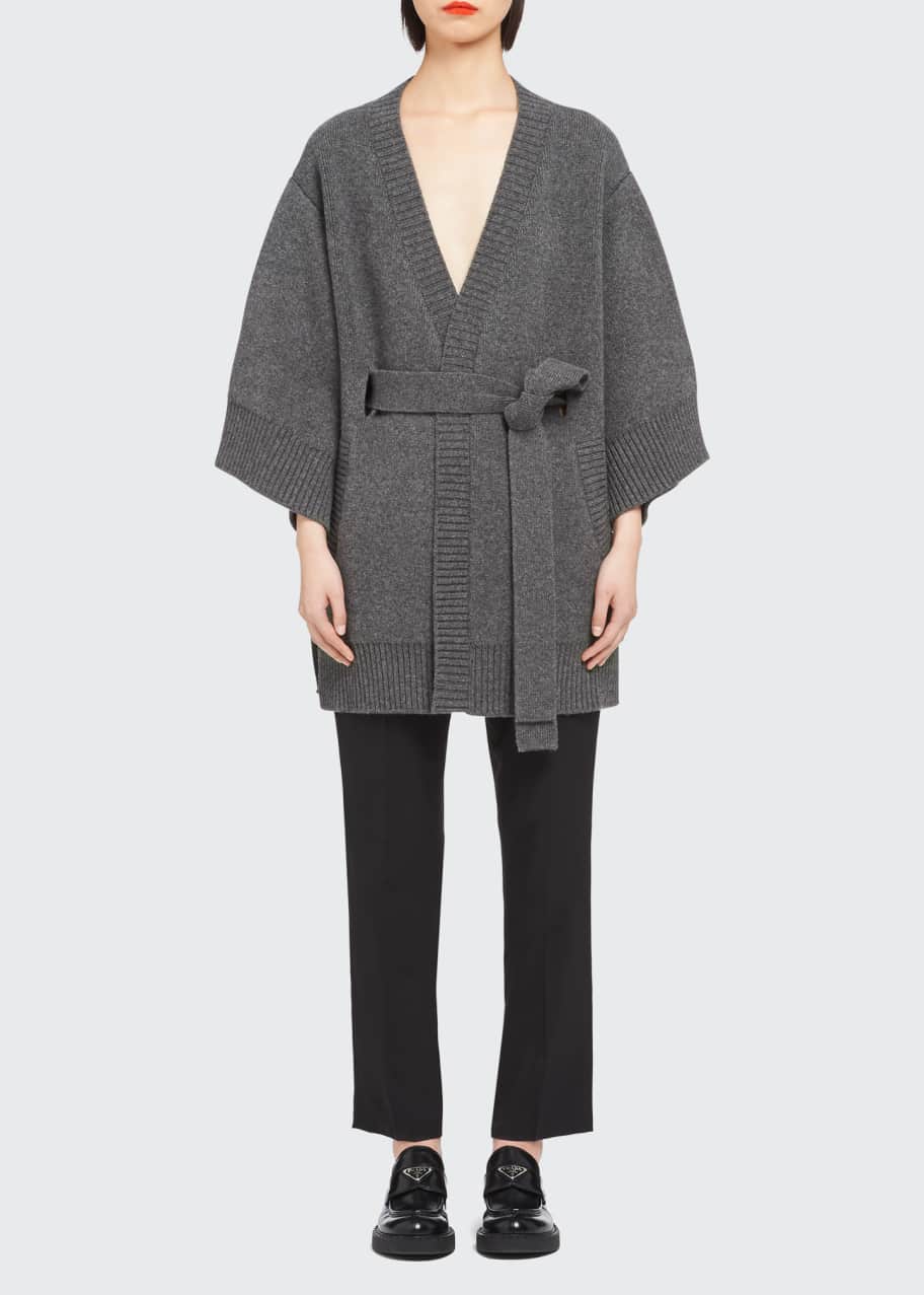Prada Cashmere Wrap Belted Sweater - Bergdorf Goodman