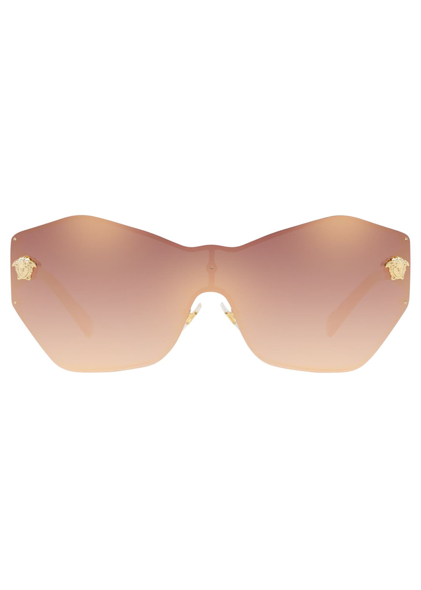 Versace Rimless Shield Medusa Head Sunglasses - Bergdorf Goodman