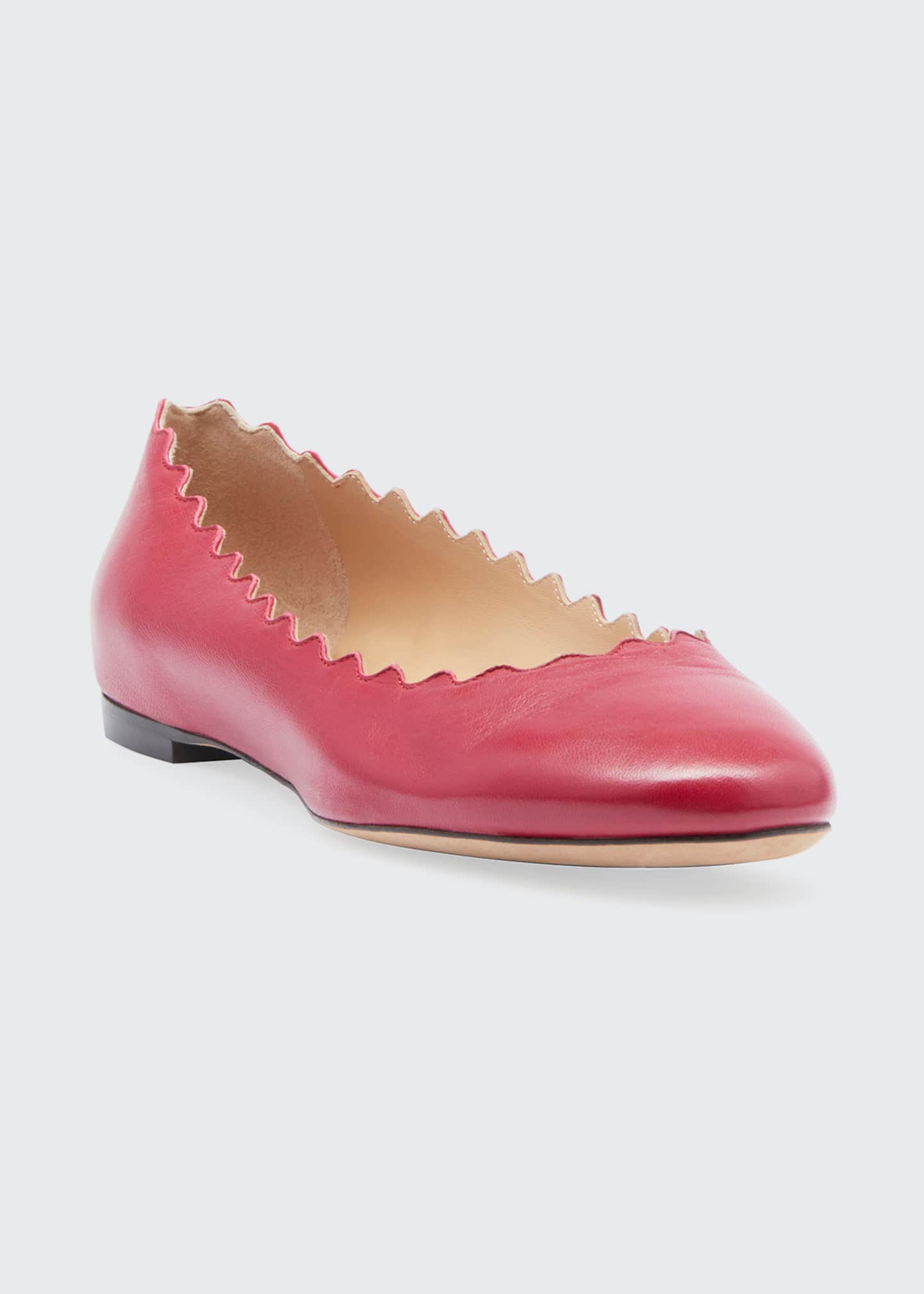 Chloe Lauren Scalloped Leather Ballet Flats - Bergdorf Goodman Chloe Lauren Scalloped Leather Ballet Flats - Bergdorf Goodman