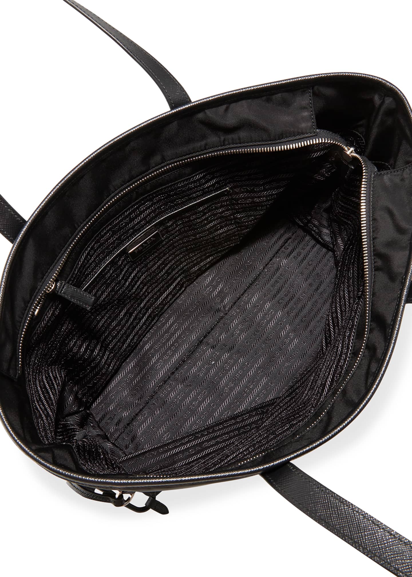 Prada Vela Side-Cinch Shopping Tote Bag, Black (Nero) - Bergdorf Goodman