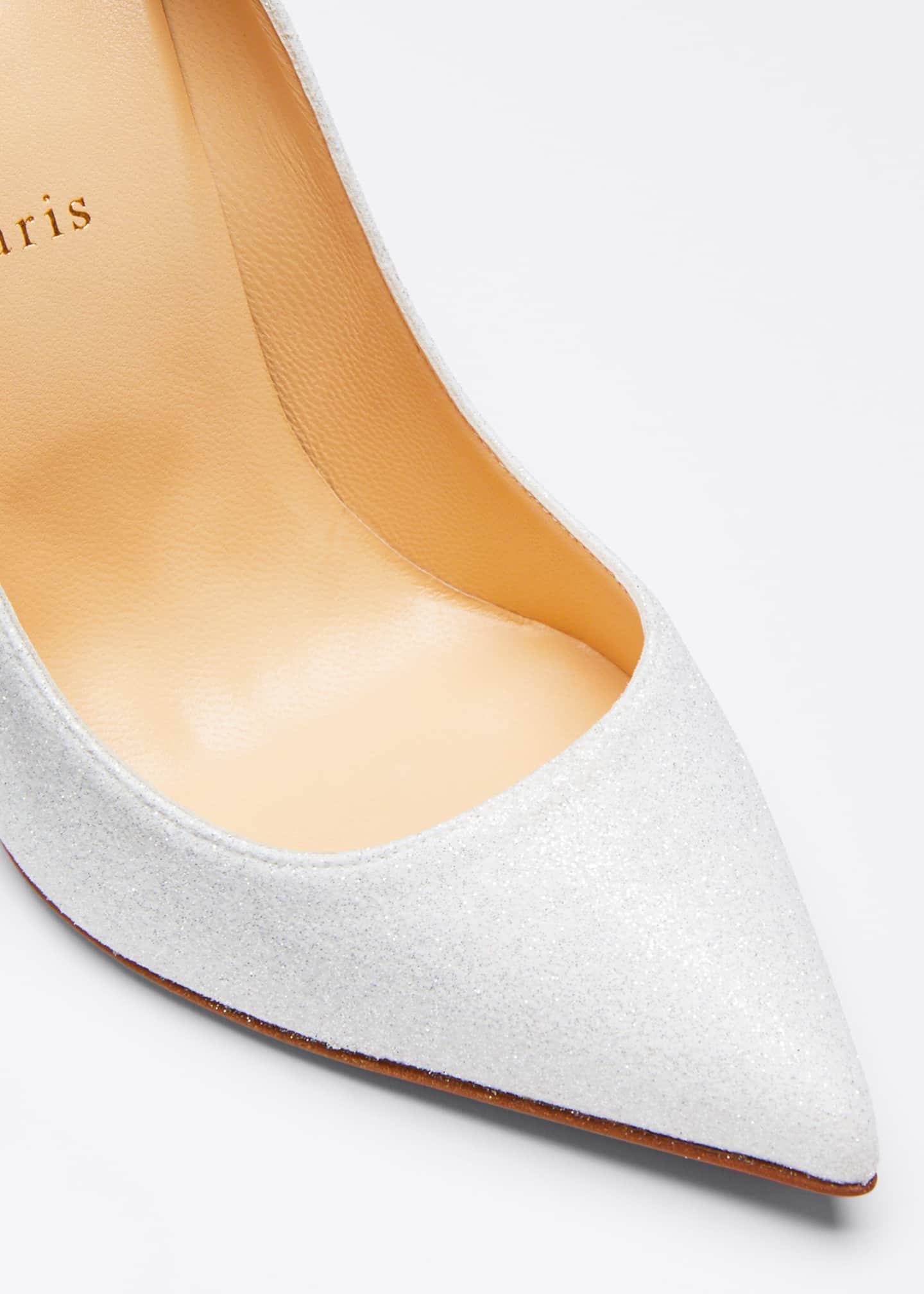 Christian Louboutin Pigalle Follies Glittered Red Sole Pumps, White ...