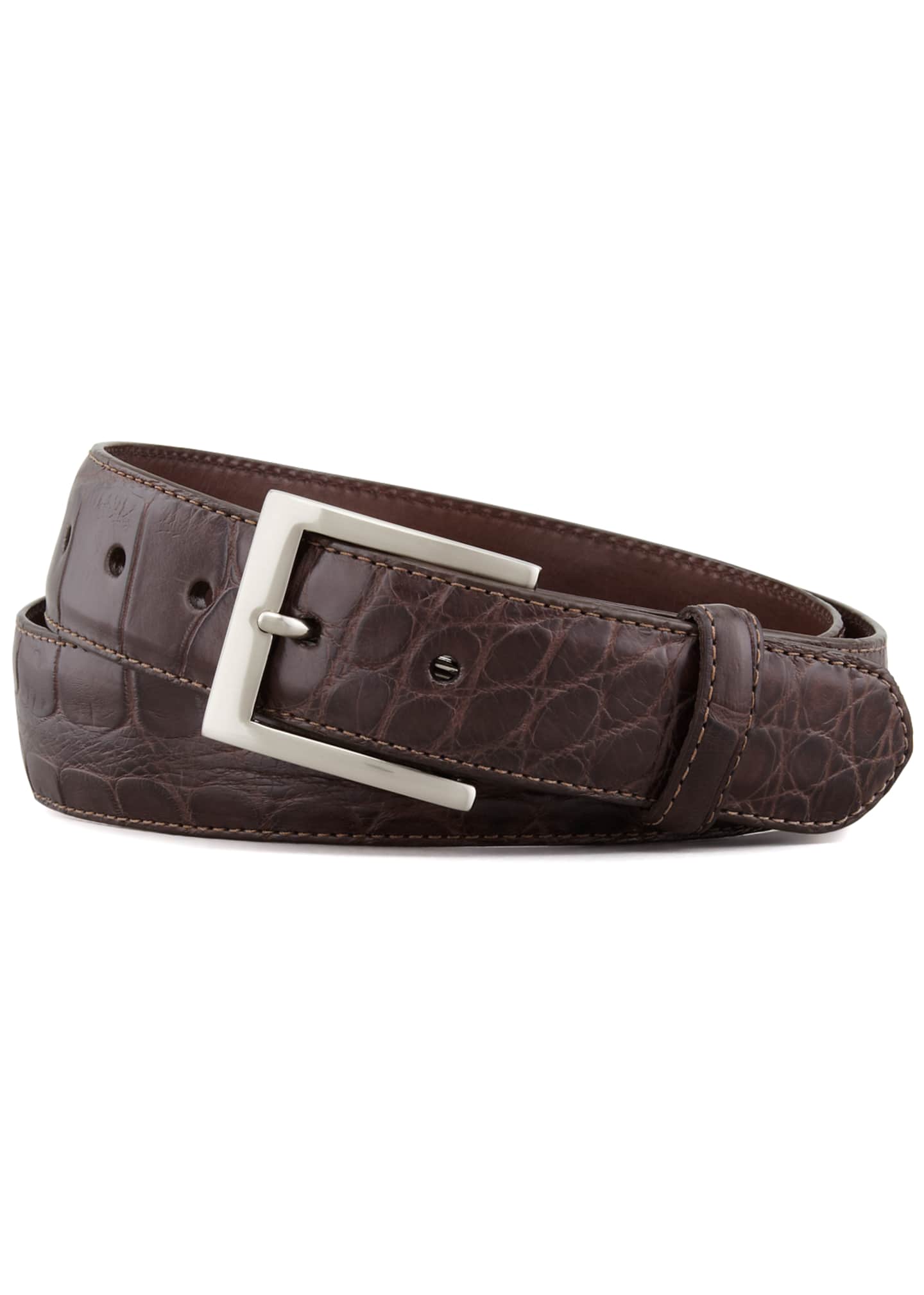 W. Kleinberg Matte Alligator Belt with Interchangeable Buckles ...