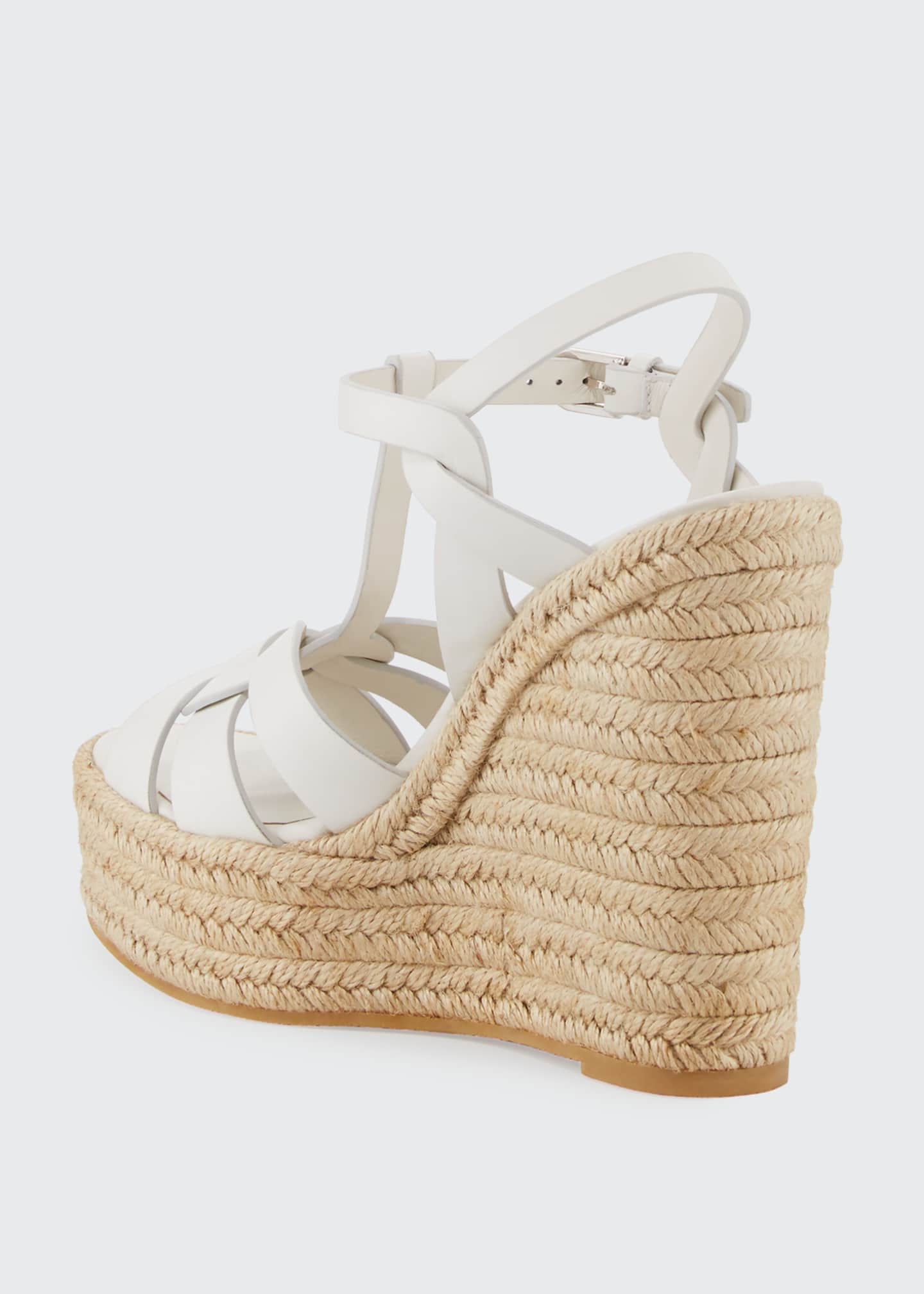 Saint Laurent Tribute Matte Leather Platform Espadrille Sandal ...